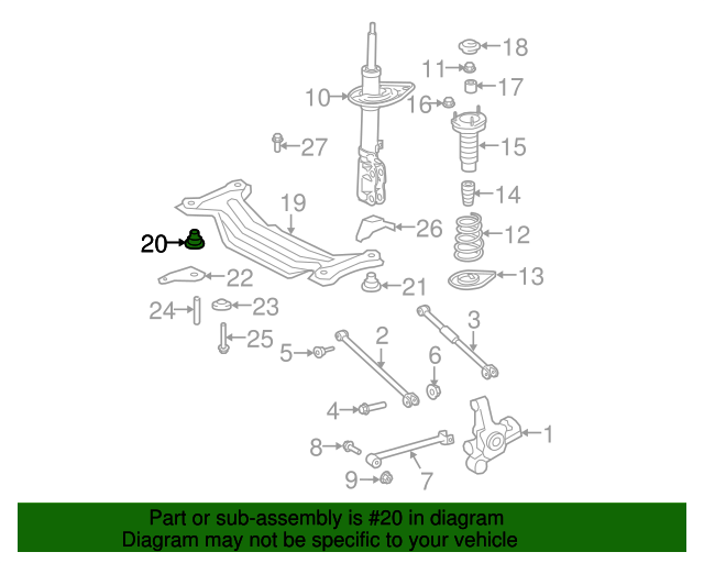 52271-33050 - Suspension Crossmember Insulator 2002-2011 Lexus | AutoNationParts.com