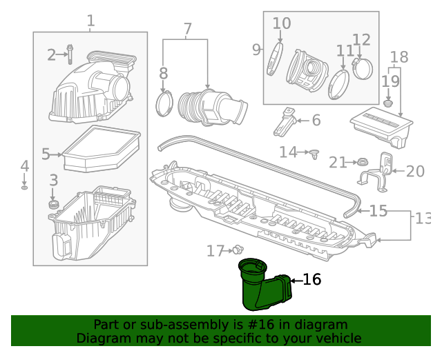 2020-2023 GM Intermediate Intake Air Duct 84670713 GM | GMPartsDirect.com
