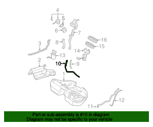 211-476-42-01-64 - Fuel Tank Vent Hose 2003-2011 Mercedes-Benz ...