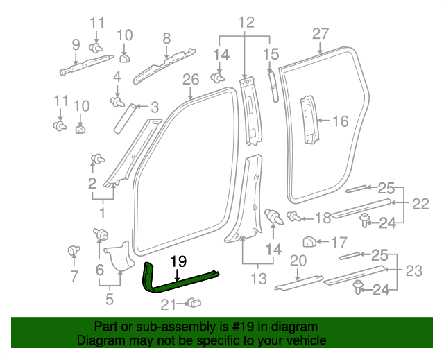 OEM Toyota Scuff Plate For 2001-2007 Toyota Highlander - Part# 67914 ...