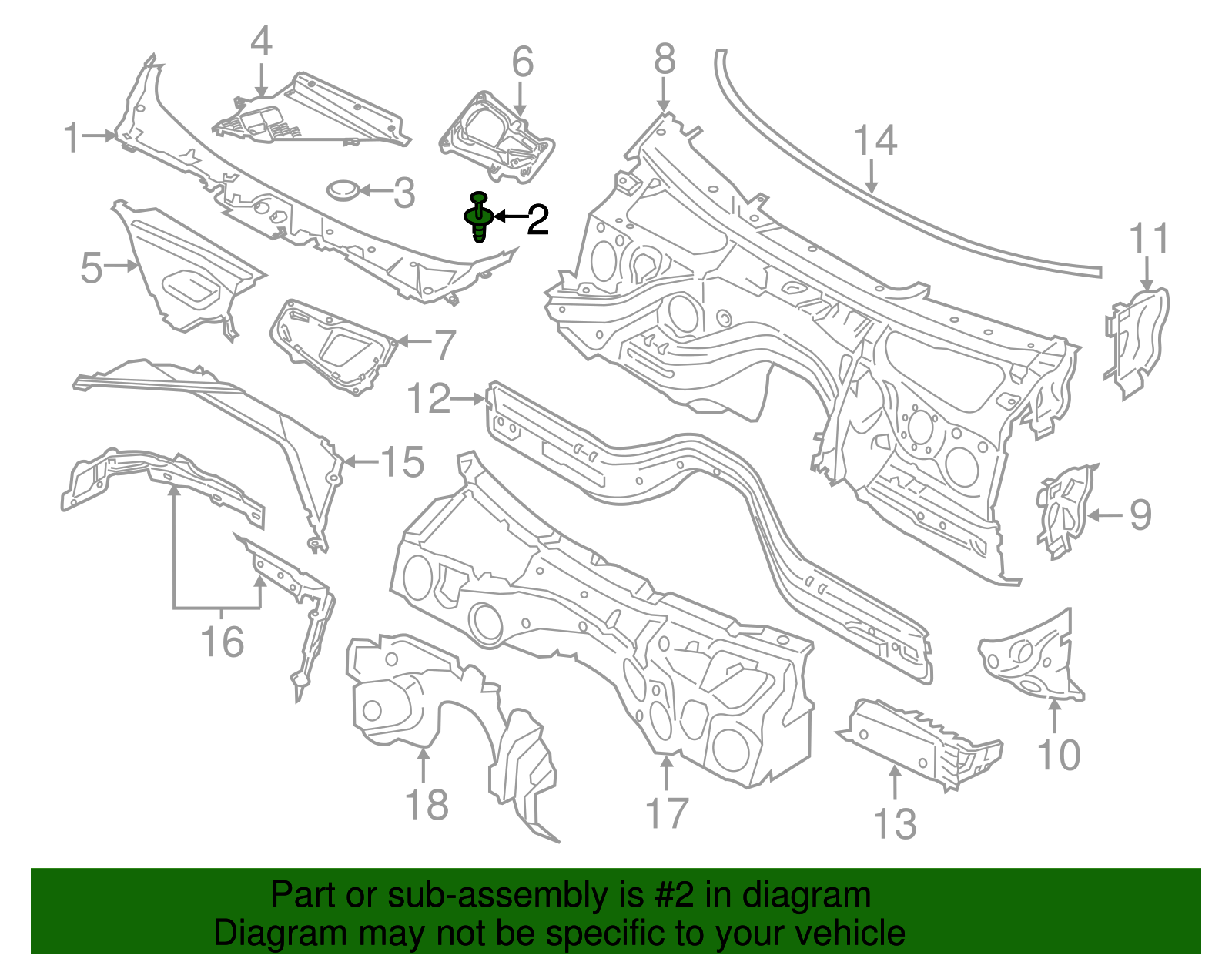 51717064092 - 2014-2021 BMW Cowl Grille Clip (51-71-7-064-092) | BMW of ...