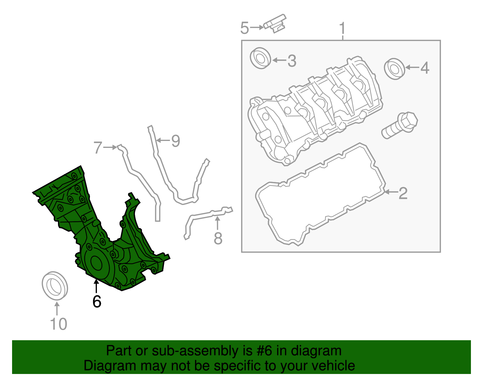 Genuine OEM Ford Part - Timing Cover JR3Z-6019-B | Genuine OEM Ford ...