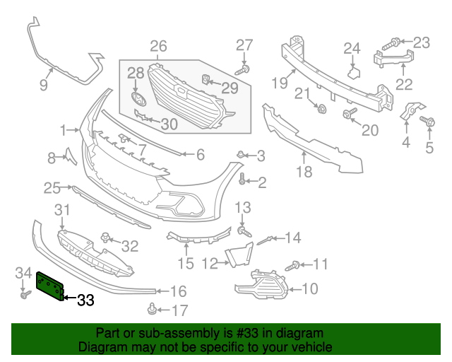 2017-2018 Hyundai Elantra License Bracket 86519-F2510 | OEM Parts Online