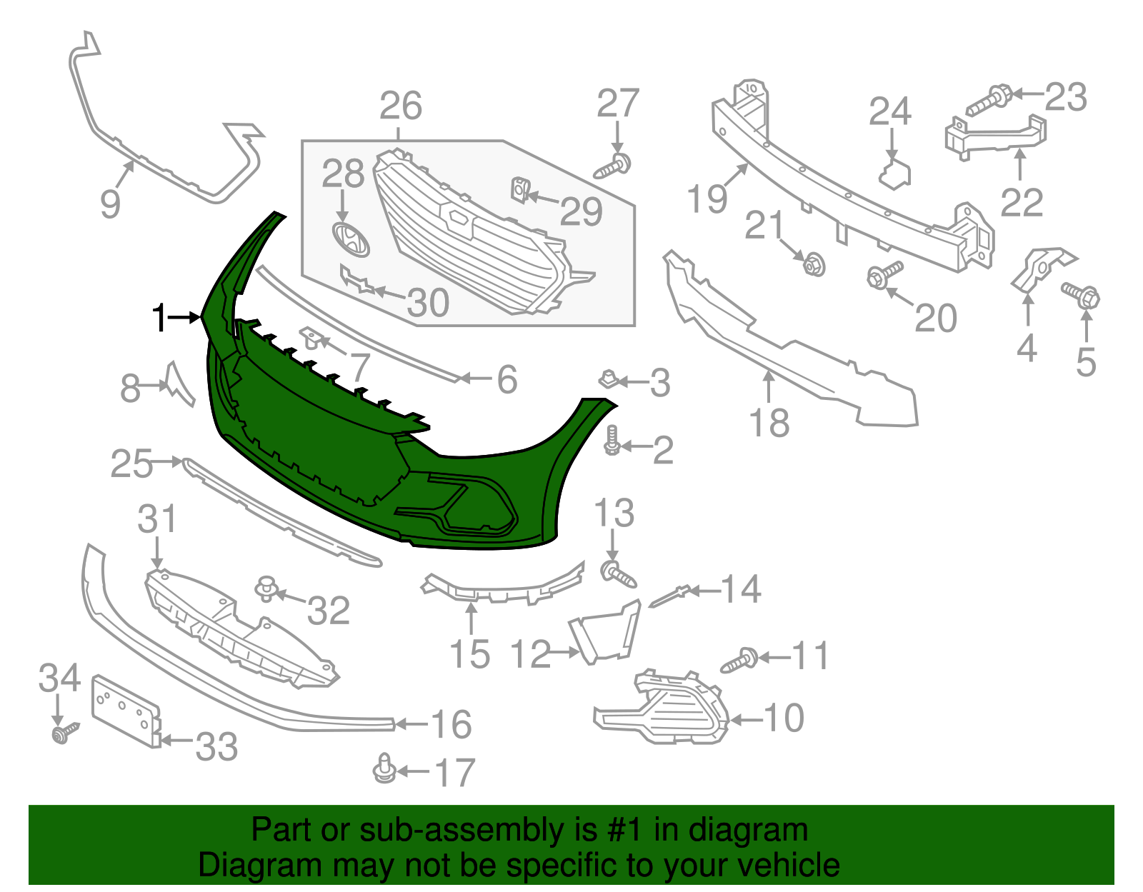 2017-2018 Hyundai Elantra Bumper Cover 86510-F2500 | OEM Parts Online