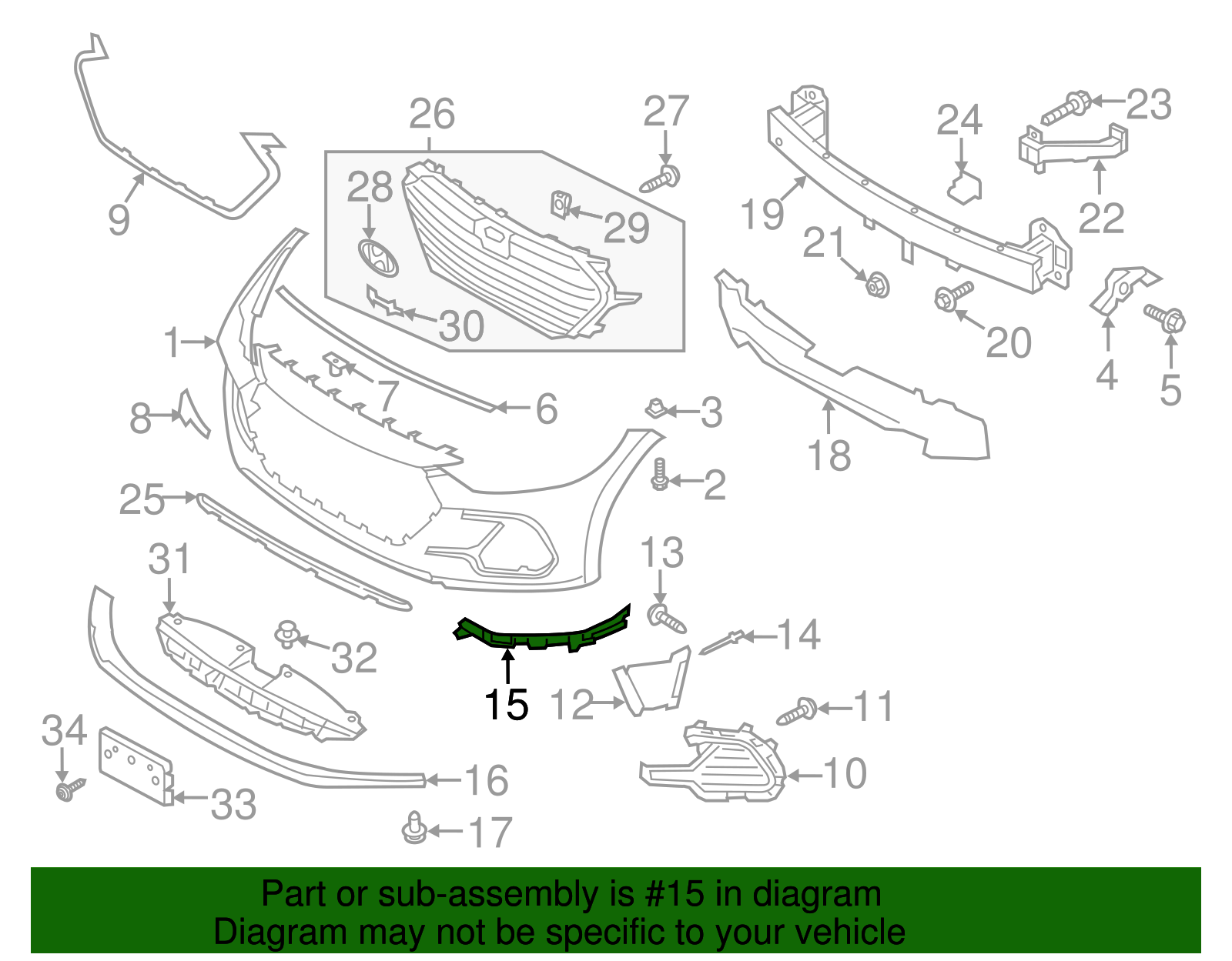 2017-2018 Hyundai Elantra Upper Reinforced 86554-F2500 | World OEM ...