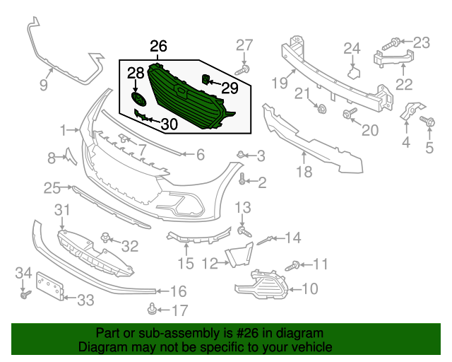 2017-2018 Hyundai Elantra Grille 86350-F2500 | OEM Parts Online