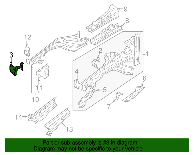 2003-2014 Volvo XC90 Apron Assembly Mount Plate - Passenger Side (RH ...