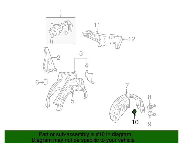 Wheelhouse Liner Retainer - Toyota (65613-07010) | Toyota Parts