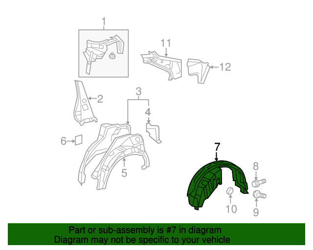 2007-2011 Toyota Camry Wheelhouse Liner 65638-06010 | OEM Parts Online