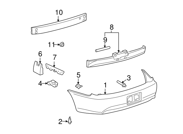 2004-2008 Toyota Solara Bumper Cover Support 52155-AA010 | Toyota Parts ...