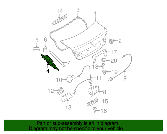 41627210675 - 2006-2013 BMW Deck Lid Hinge (41-62-7-210-675) | BMW of ...