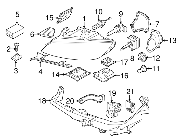 63117273215 - 2011-2013 BMW Headlamp Housing (63-11-7-273-215) | BMW of ...