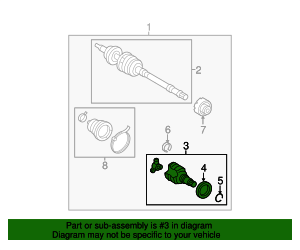 2000-2013 Toyota Inner Joint 43403-0W031 | Toyota Parts Center