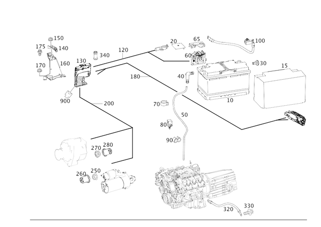190-540-25-02 - Electrical Wiring Harness 2018-2021 Mercedes-Benz ...