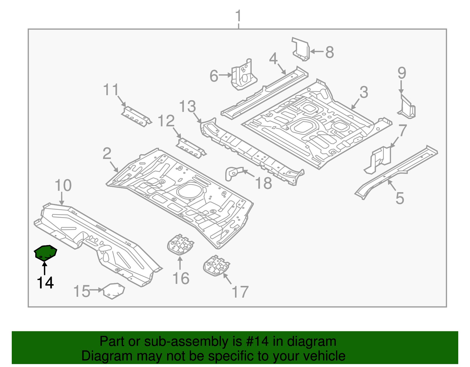 2017-2021 Hyundai Ioniq Side Member Extension 65623-G7000 | Hyundai ...
