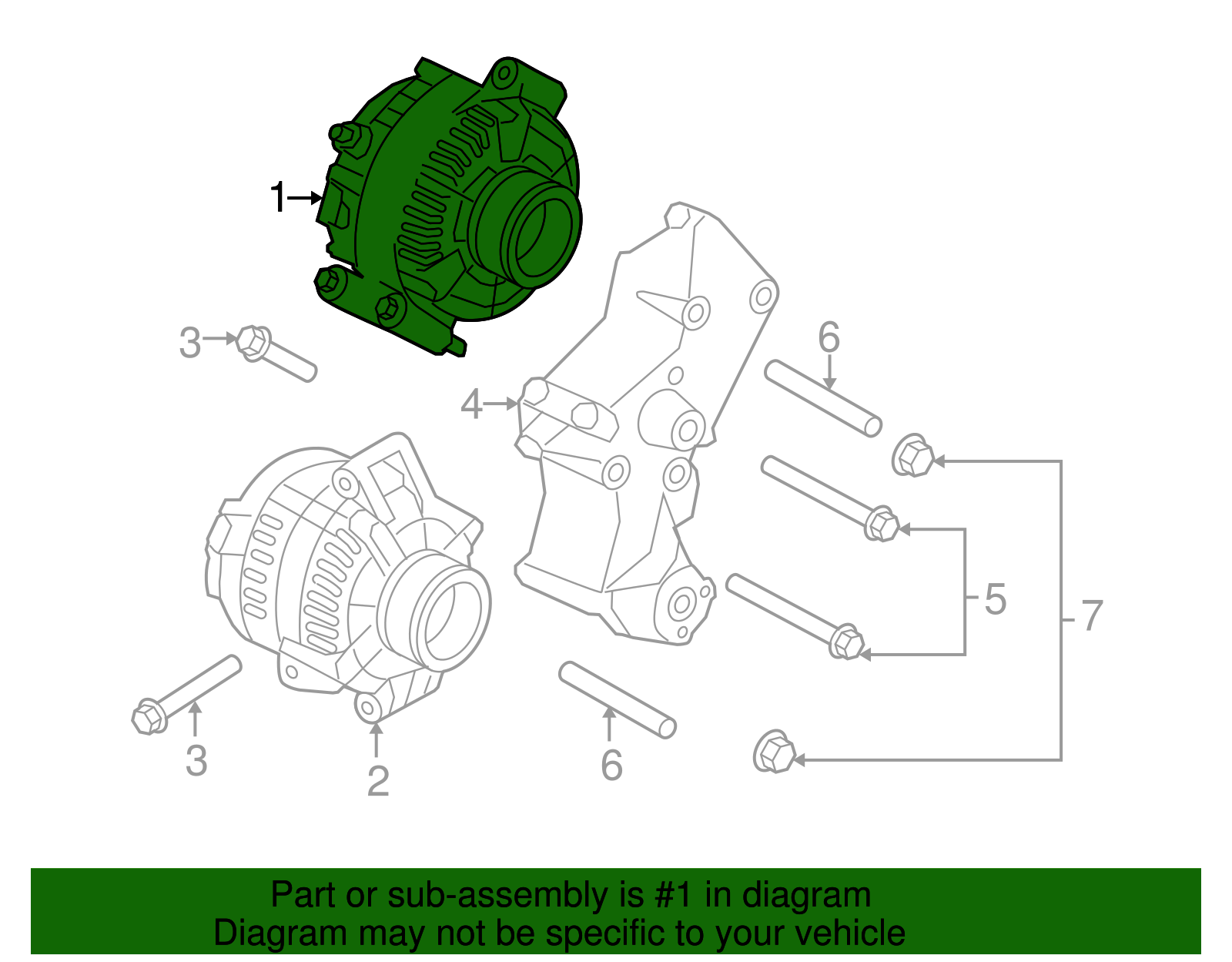 7C3Z-10346-EA - Alternator 2008-2010 Ford | Big 3 Auto Parts