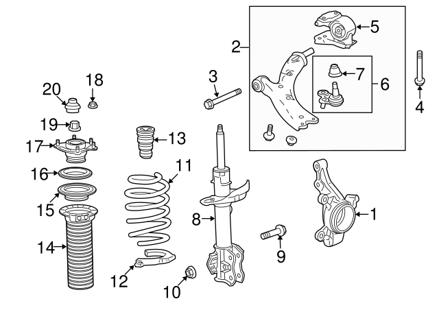 2013-2018 Acura RDX Rubber, R Front Spring (Lower) 51684-TX4-A01 | OEM ...