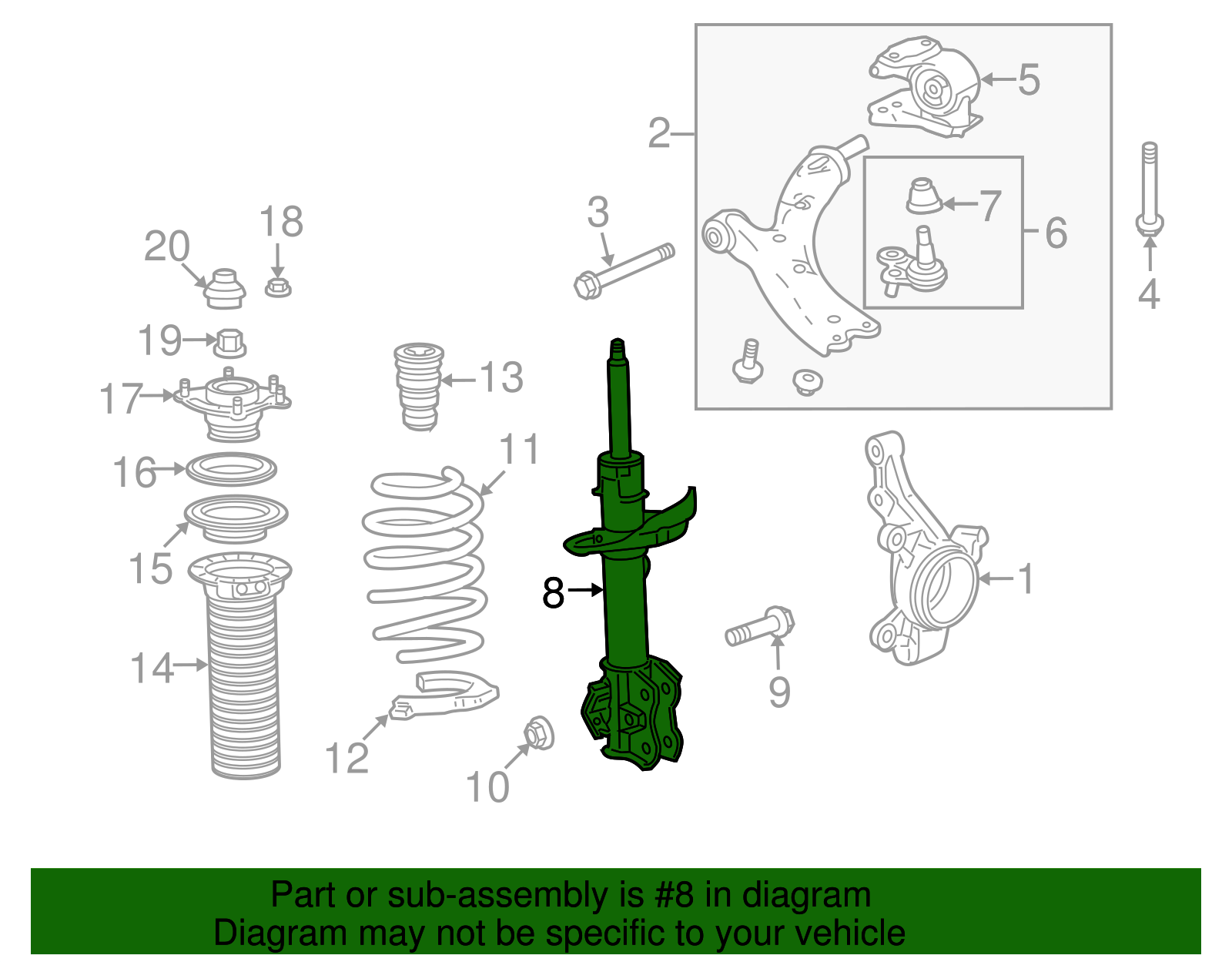 2013-2015 Acura RDX Strut 51611-TX4-A01 | OEM Parts Online