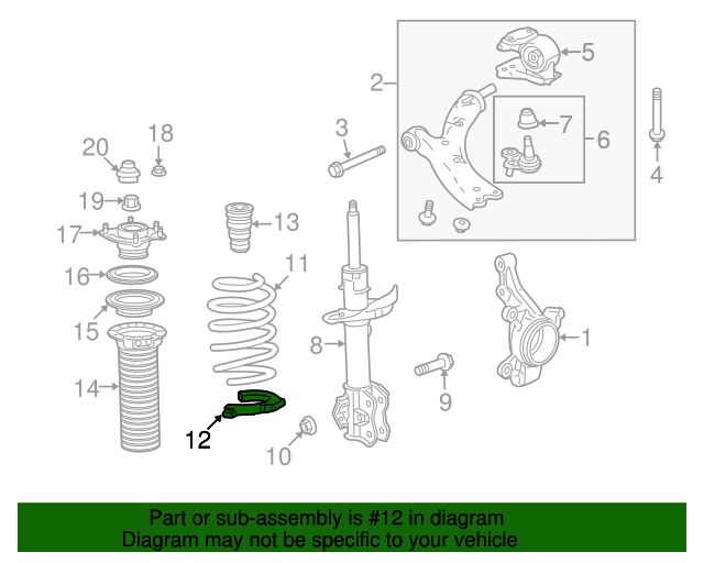 2013-2018 Acura RDX Rubber, R Front Spring (Lower) 51684-TX4-A01 | OEM ...