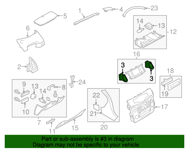 68751-1LA0A - Air Vent Grille 2017-2020 Nissan Armada | Nissan Parts ...