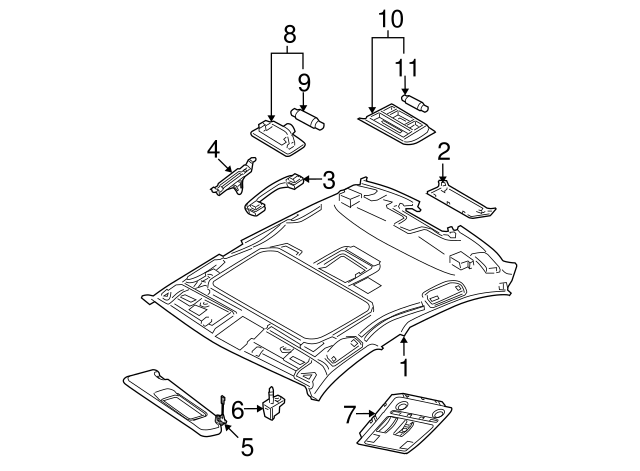 51447838452 - 2011-2013 BMW M3 Headliner (51-44-7-838-452) | BMW of ...