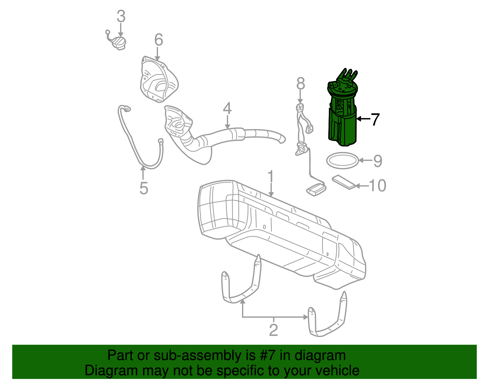 2004-2007 GM Fuel Pump and Level Sensor Module with Seal 19370394 GM ...