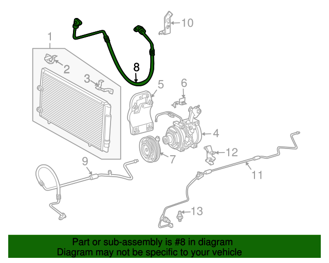 2002-2008 Toyota Discharge Hose 88711-06110 | OEM Parts Online