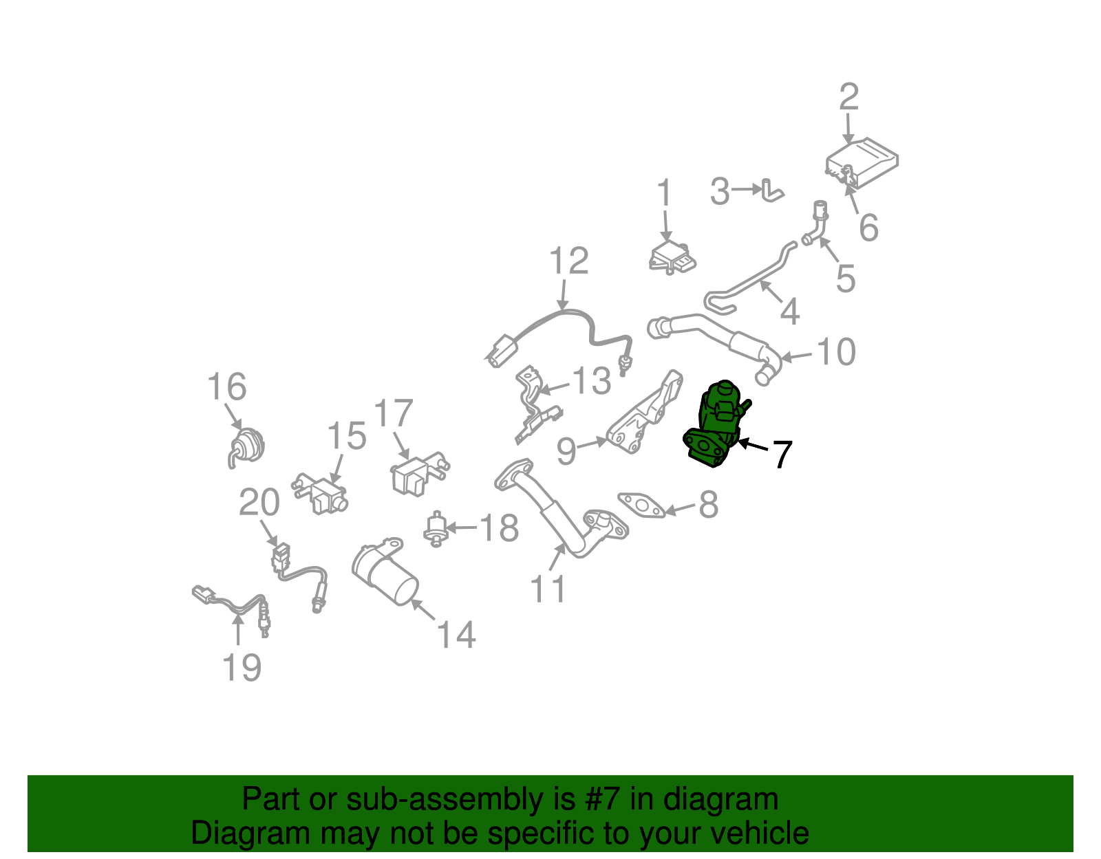 2002-2009 Nissan Egr Valve 14710-7Y000 | Nissan Parts Central