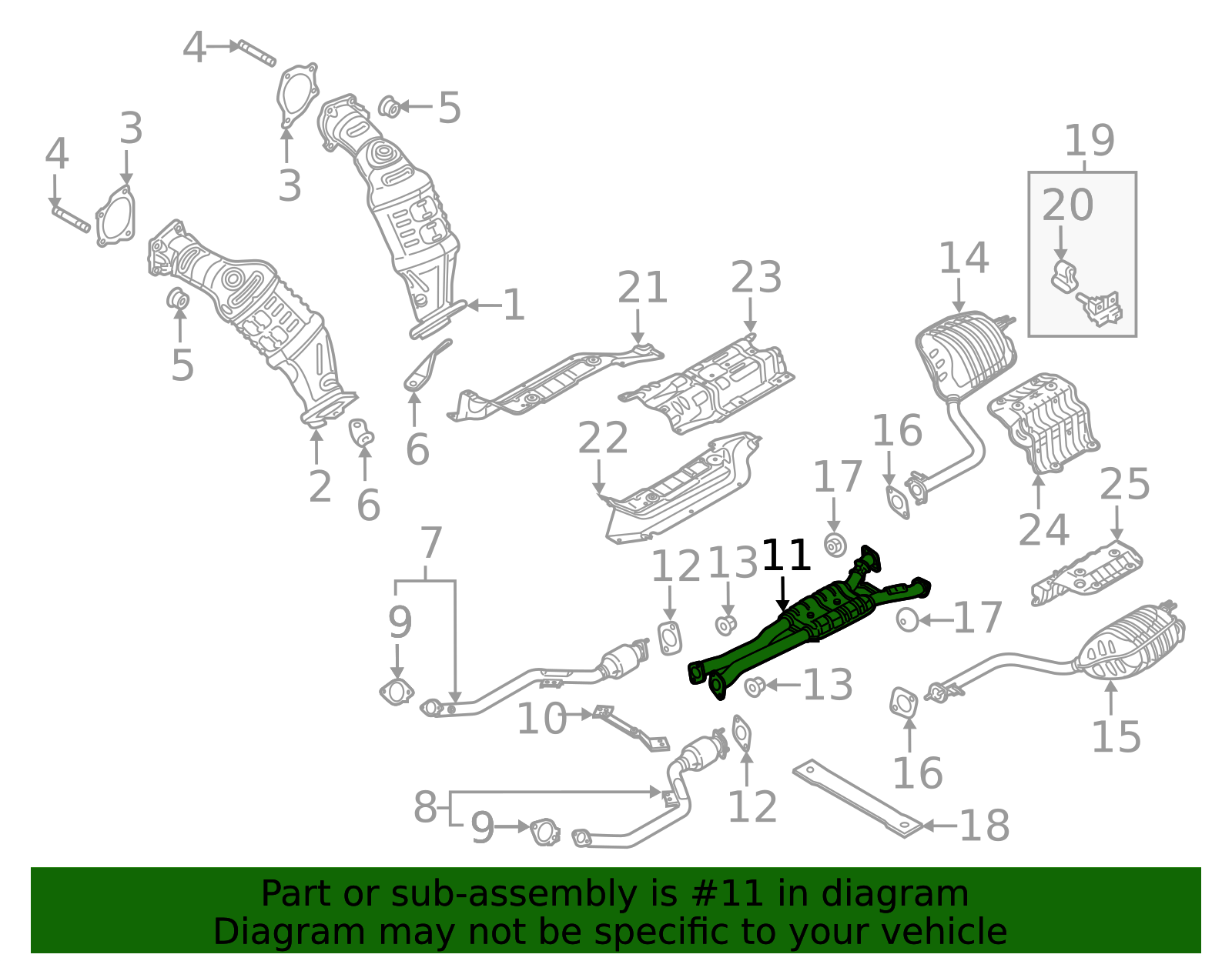 Hyundai - 28650-G9900 - Center Muffler - 2022-2025 Genesis G70 | OEM ...