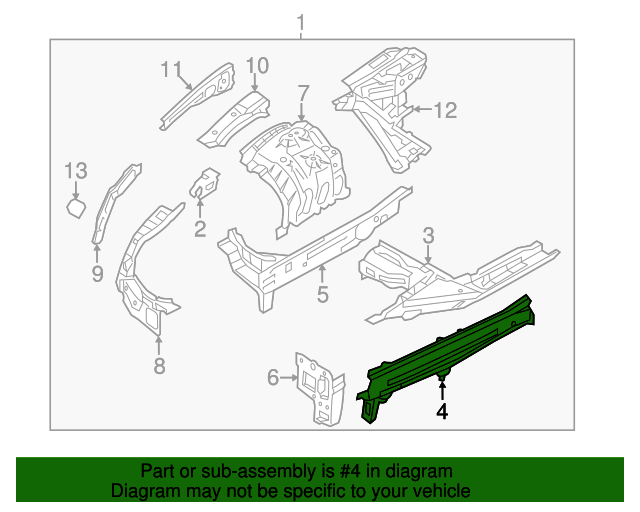 Genuine Outer Rail for 2015-2017 Hyundai | Part# 64631-B1500 | Hyundai ...