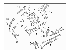 64441-B1000 - Apron/Rail Assembly Upper Bracket 2015-2020 Hyundai ...