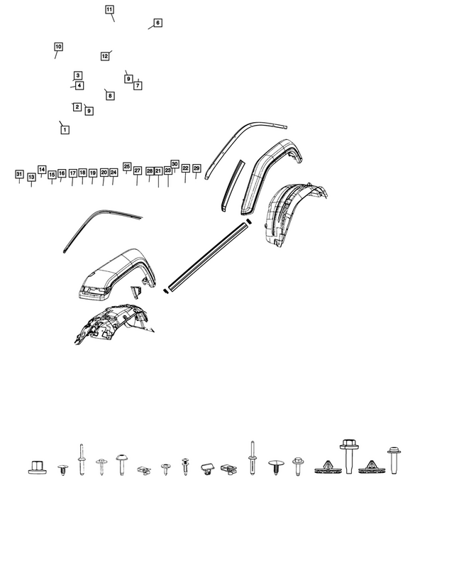 2020-2024 Jeep Wrangler Wheel Opening Flare Molding, Left 6ZC51TZZAA ...