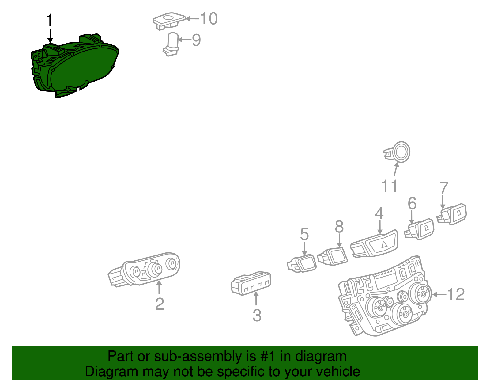 2021-2025 Chevrolet Trax Instrument Cluster 60007564 GM | GMPartsDirect.com