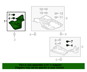 Genuine Toyota Floor Pan Splash Shield part# 58398-06160 for 2018-2025 ...
