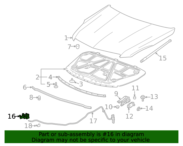 84711635 - Hood Primary and Secondary Latch 2018-2019 Cadillac XTS ...