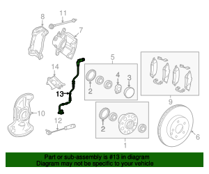 204-905-43-05 - ABS Wheel Speed Sensor 2012-2015 Mercedes-Benz ...