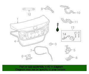 69478-75010 - Trunk Lid Cushion - 2010-2012 Lexus HS250h | MyLexusParts