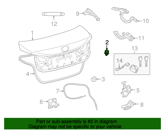 69478-75010 - Trunk Lid Cushion - 2010-2012 Lexus HS250h | My L Parts