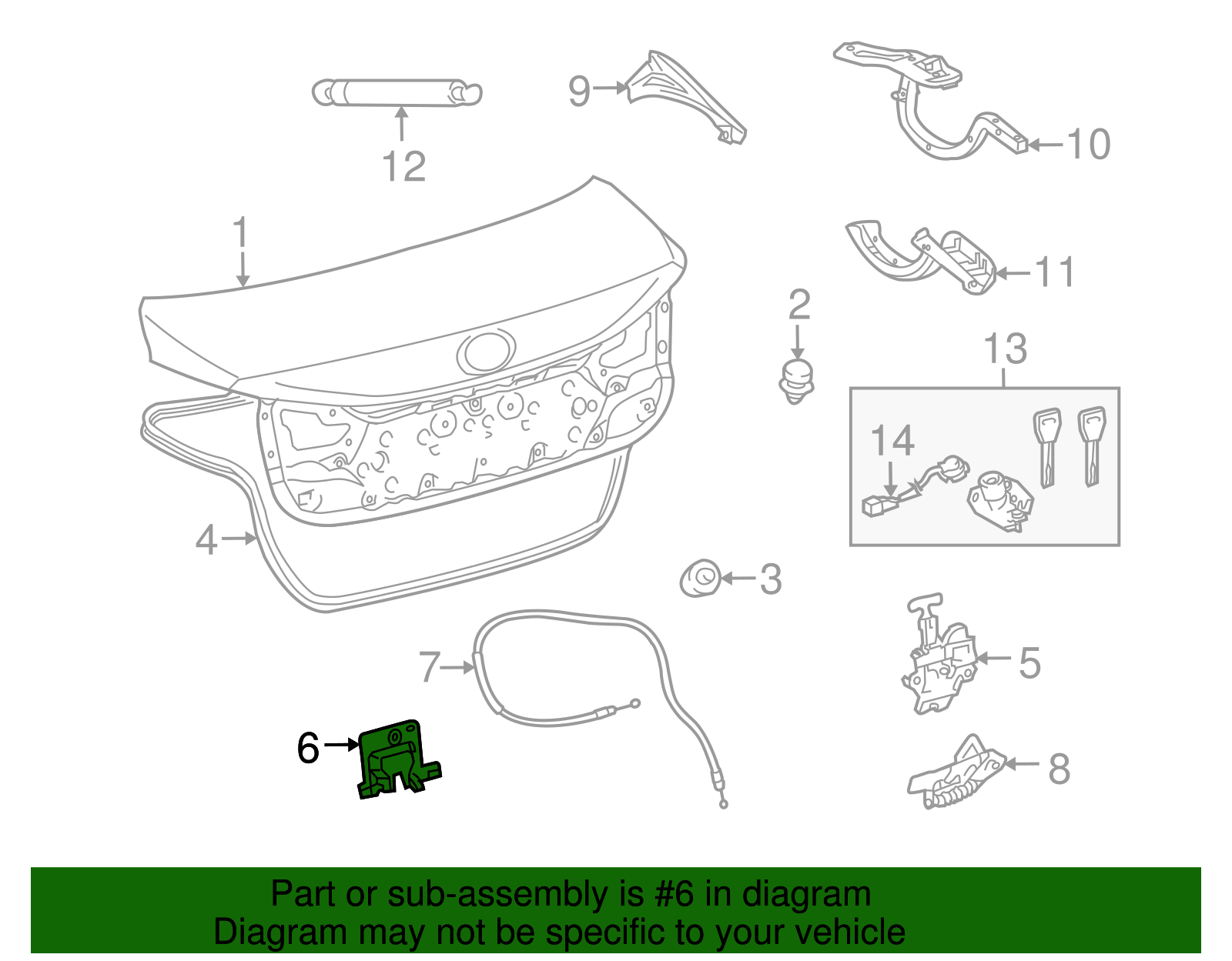 2010-2012 Lexus HS250h Lock Cover 64631-75010 | Discount Parts Monster