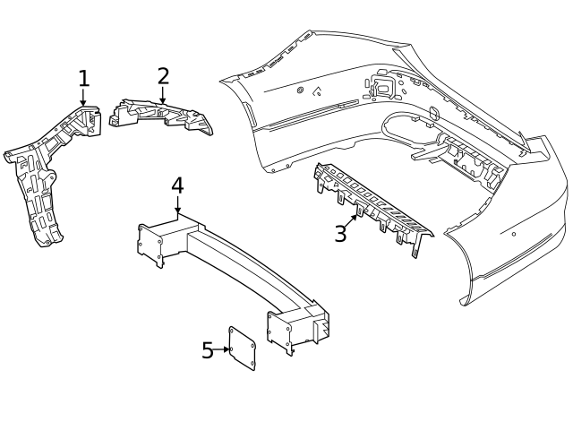 223-880-60-00 - Bumper Cover Support Rail Bracket 2021-2024 Mercedes ...