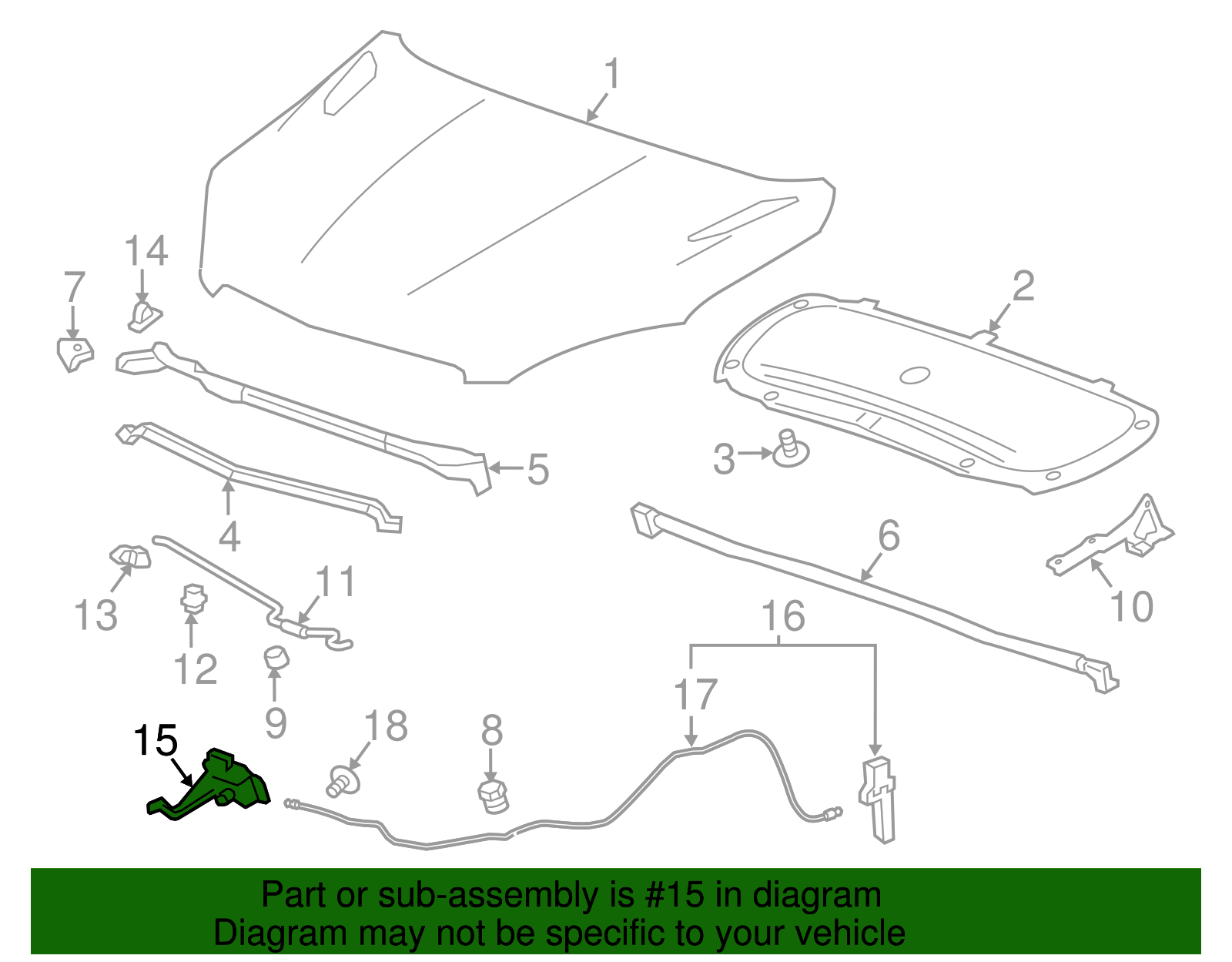 2017-2018 Buick Encore Hood Primary and Secondary Latch 42595591 ...