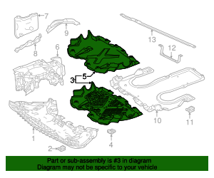 222-520-32-00-64 - Radiator Support Splash Shield 2014-2017 Mercedes ...