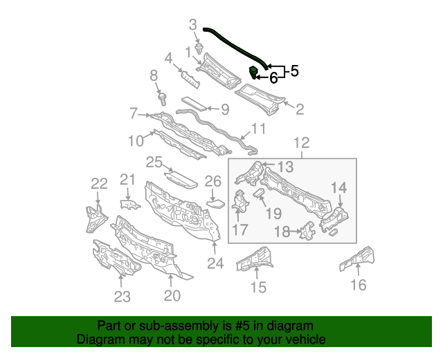 2004-2009 Toyota Prius Cowl Seal 53383-47060 | Toyota Parts Center