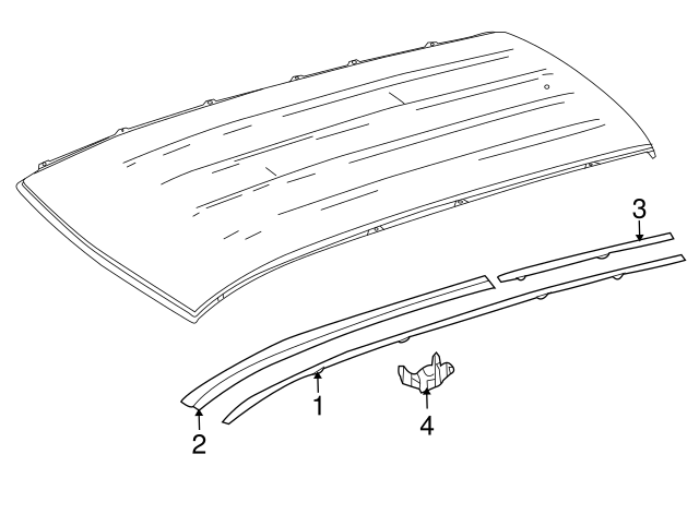 2010-2015 Mercedes-Benz Roof Molding 204-690-38-82 | MB OEM Parts