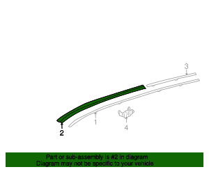 204-690-68-82 - Roof Molding 2010-2015 Mercedes-Benz | Mercedes-Benz ...