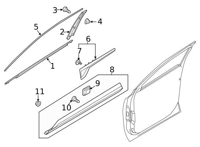 82220-P2001 - Belt Molding 2021-2024 Kia Sorento | Kia.Parts Store