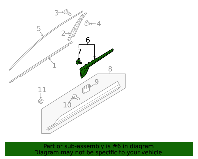 877G1-P2000 - Upper Molding 2021-2024 Kia Sorento | Kia.Parts Store
