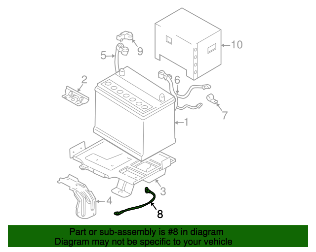 37210-2C100 - Battery Ground Strap 2007-2008 Hyundai Tiburon ...