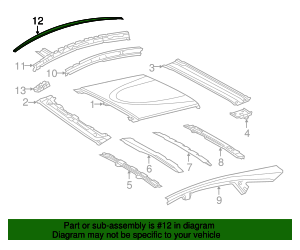 2012-2017 Toyota Prius V Roof Molding 75555-47060 | Toyota Parts Center