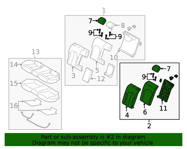 2019-2021 Genesis G70 Seat Back Assembly 89300-G9021-XKN | World OEM ...